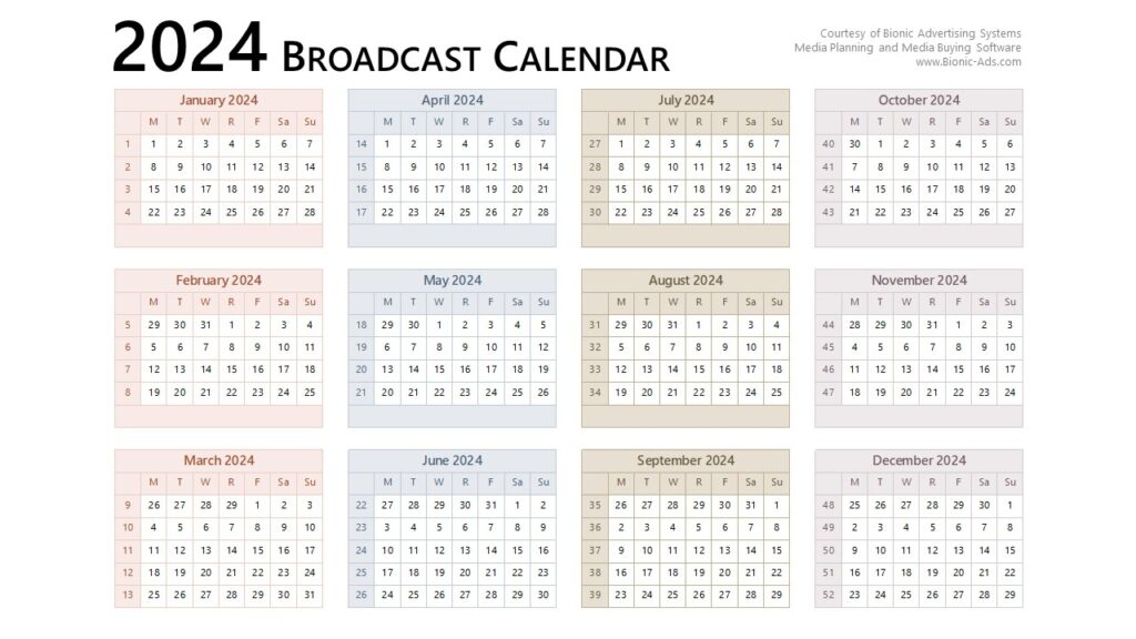 2028 Broadcast Calendar Printable - calendar.weloveprintables.net