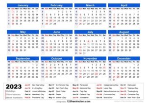 2028 Calendar With Week Numbers Printable Pdf Free Download - calendar ...